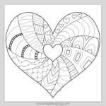 Doodle Art Heart Coloring Page (C0059)